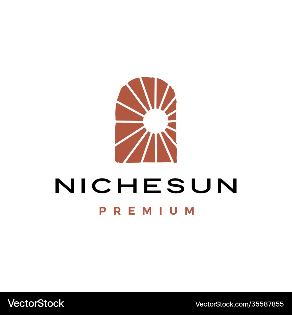 Boho niche door sun logo icon Royalty Free Vector Image