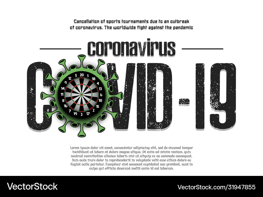 Covid-19 coronavirus sign with dartboard Vector Image