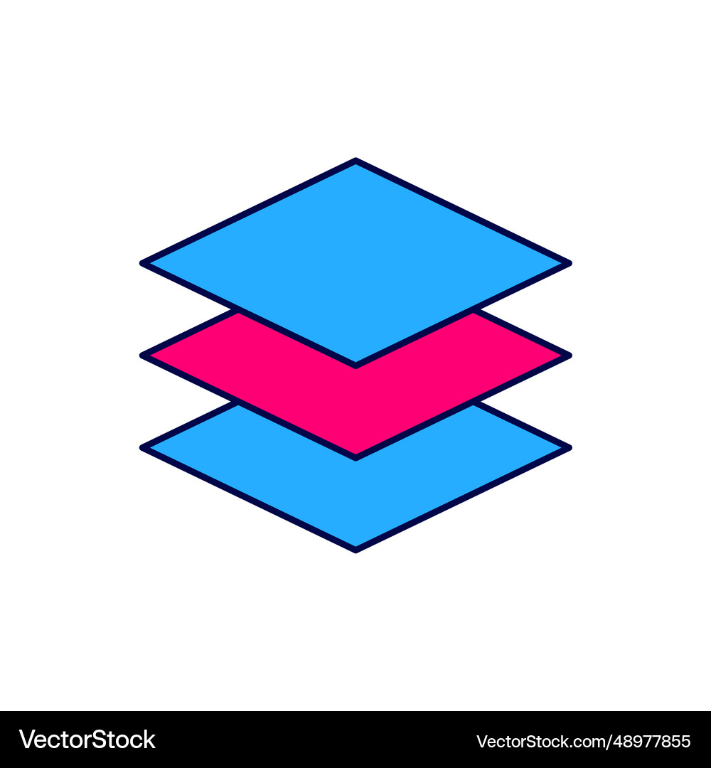 Filled outline layers clothing textile icon Vector Image