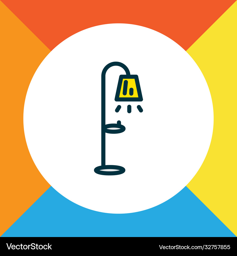 Floor lamp icon colored line symbol premium Vector Image