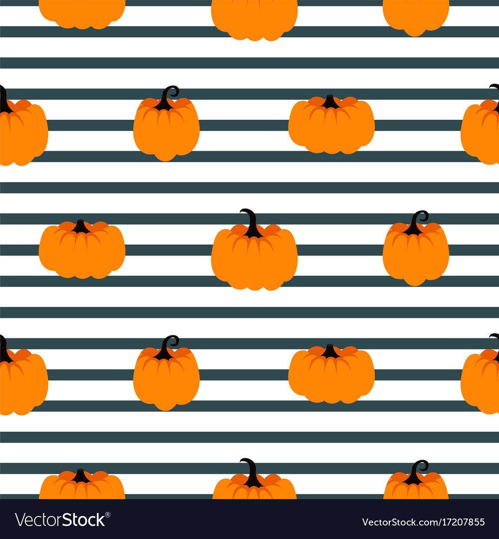 Halloween pumpkin seamless striped pattern Vector Image