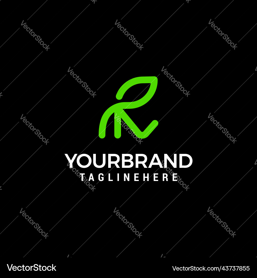 Initials k logo line design template leaf Vector Image