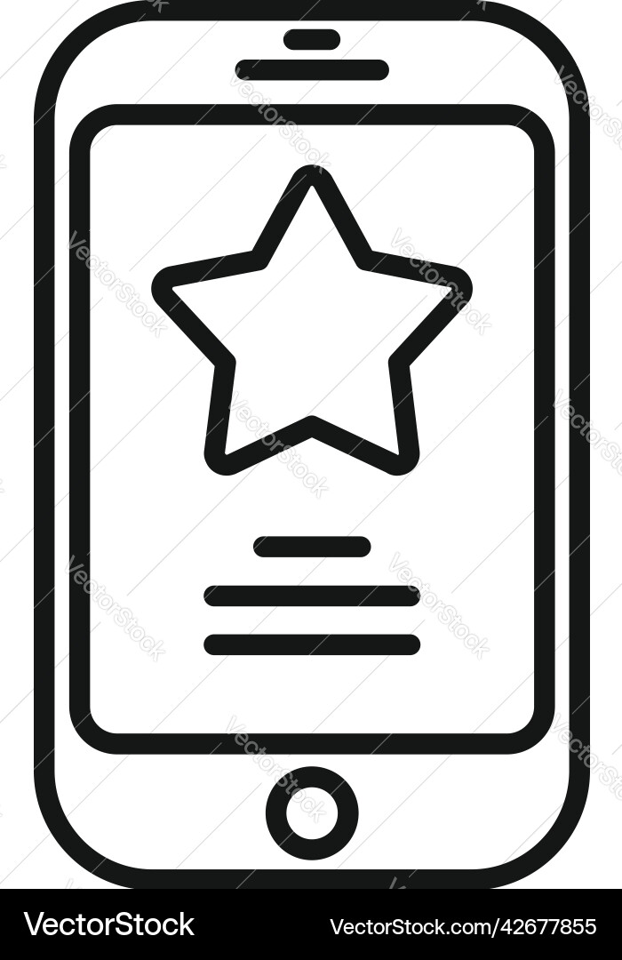 Rate smartphone icon outline promise Royalty Free Vector