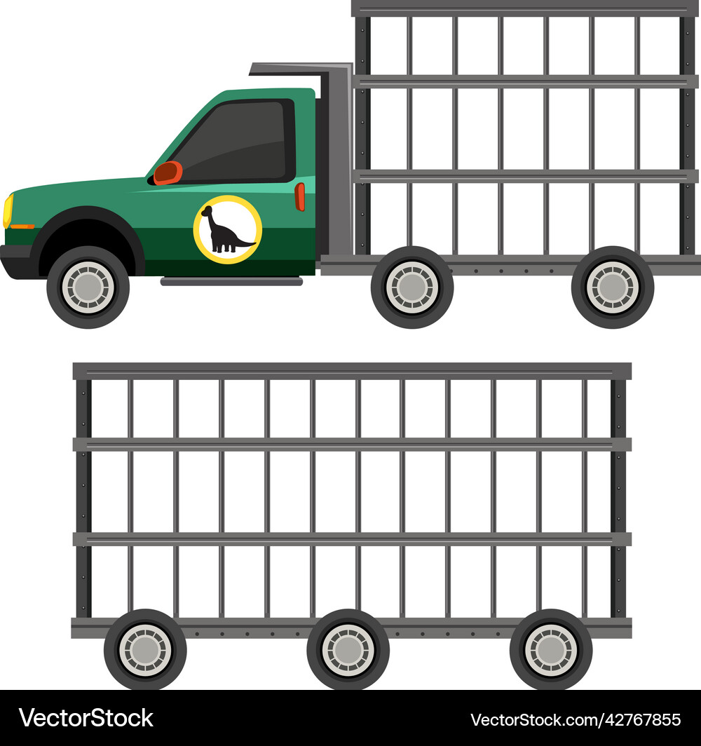 Safari cage car on white background Royalty Free Vector