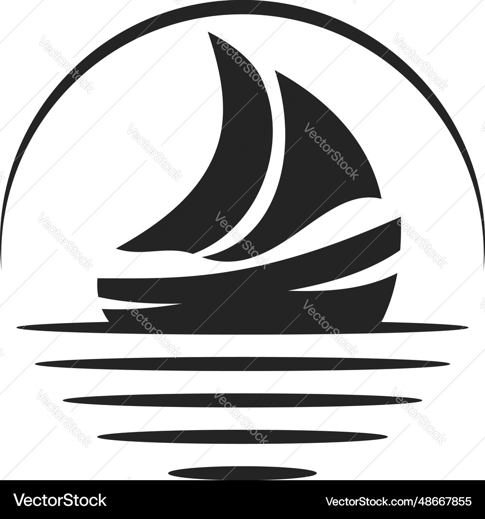 Sailing logo template isolated brand identity Vector Image