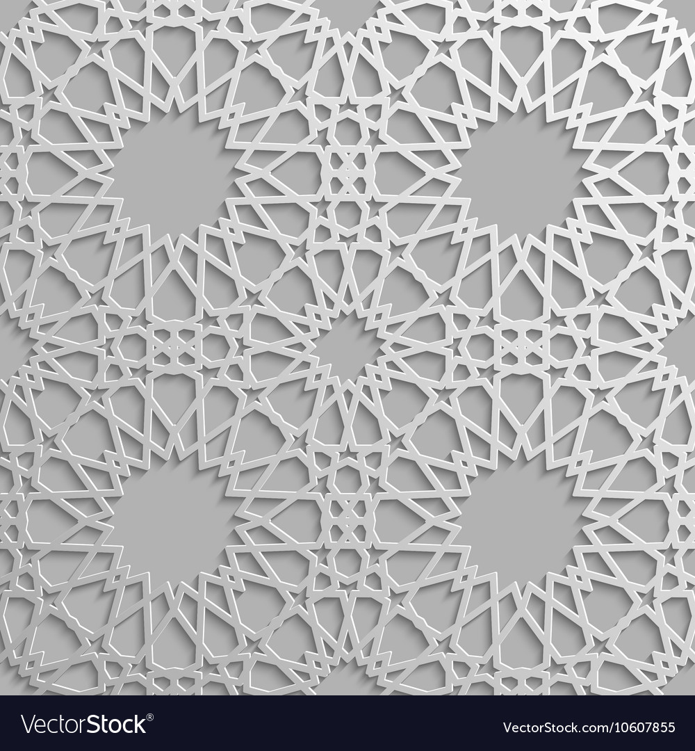 Seamless islamic pattern 3d Traditional Arabic Vector Image