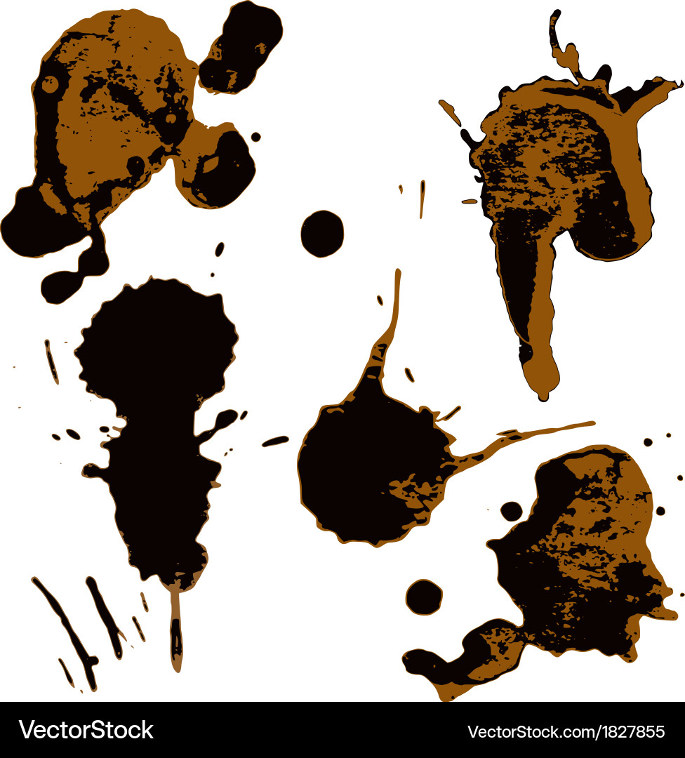 Set of two-color blots Royalty Free Vector Image
