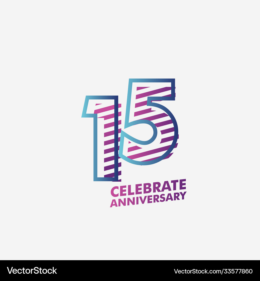 15 years anniversary celebration template design Vector Image
