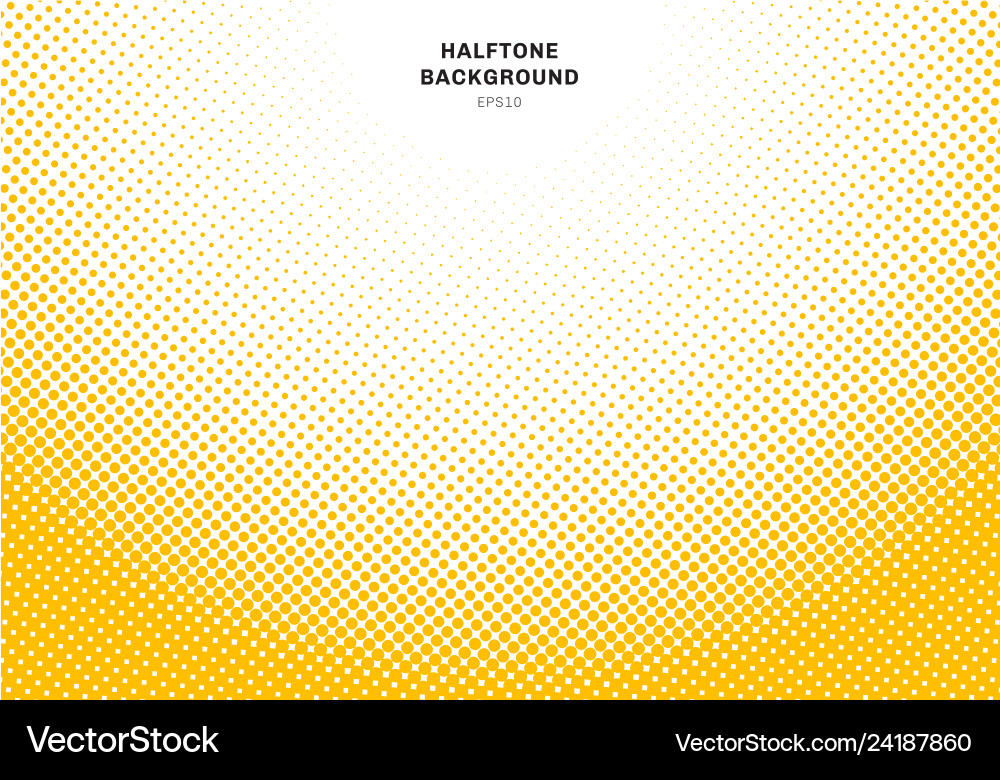 Abstract yellow halftone radial effect on white Vector Image