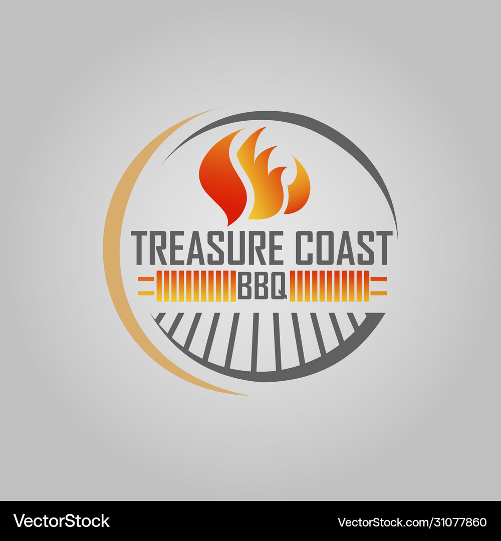 American bbq fire logo free design Royalty Free Vector Image
