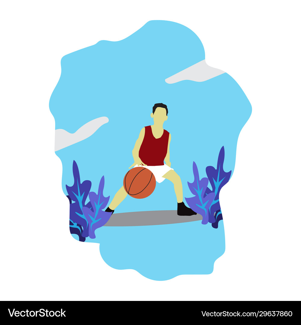 Basketball player dribble ball Royalty Free Vector Image
