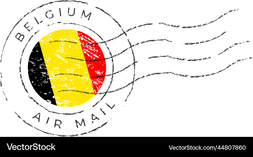 Belgium postage mark national flag postage stamp Vector Image