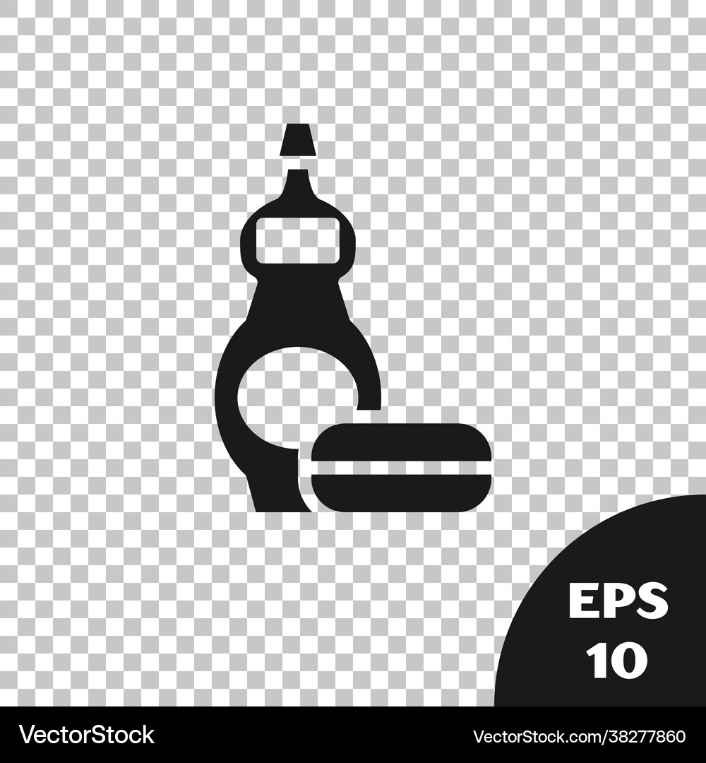 Black dishwashing liquid bottle icon isolated Vector Image