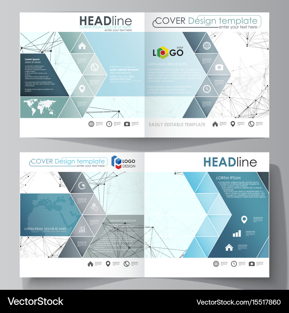 Business templates for square design bi fold Vector Image