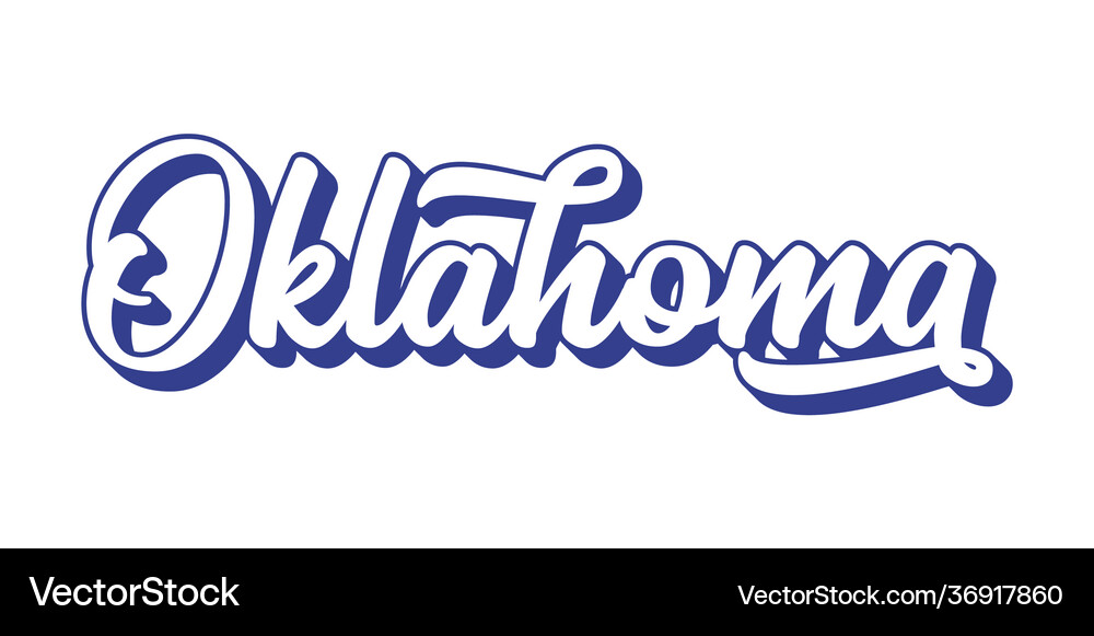 Hand sketched oklahoma text 3d vintage retro Vector Image