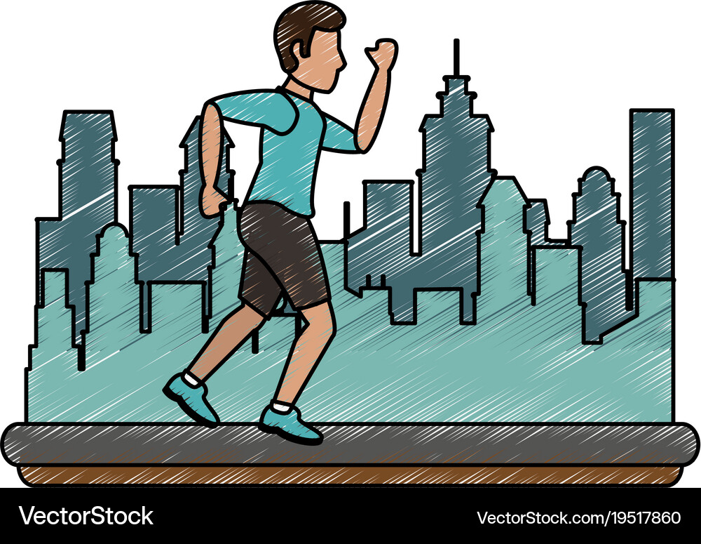 Man running cartoon Royalty Free Vector Image - VectorStock