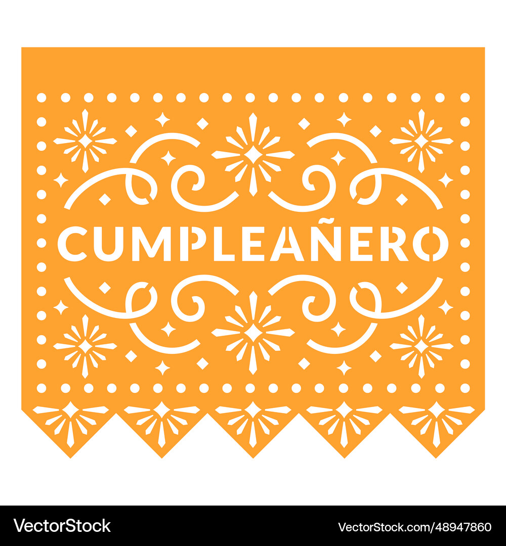 Papel picado birthday boy Royalty Free Vector Image
