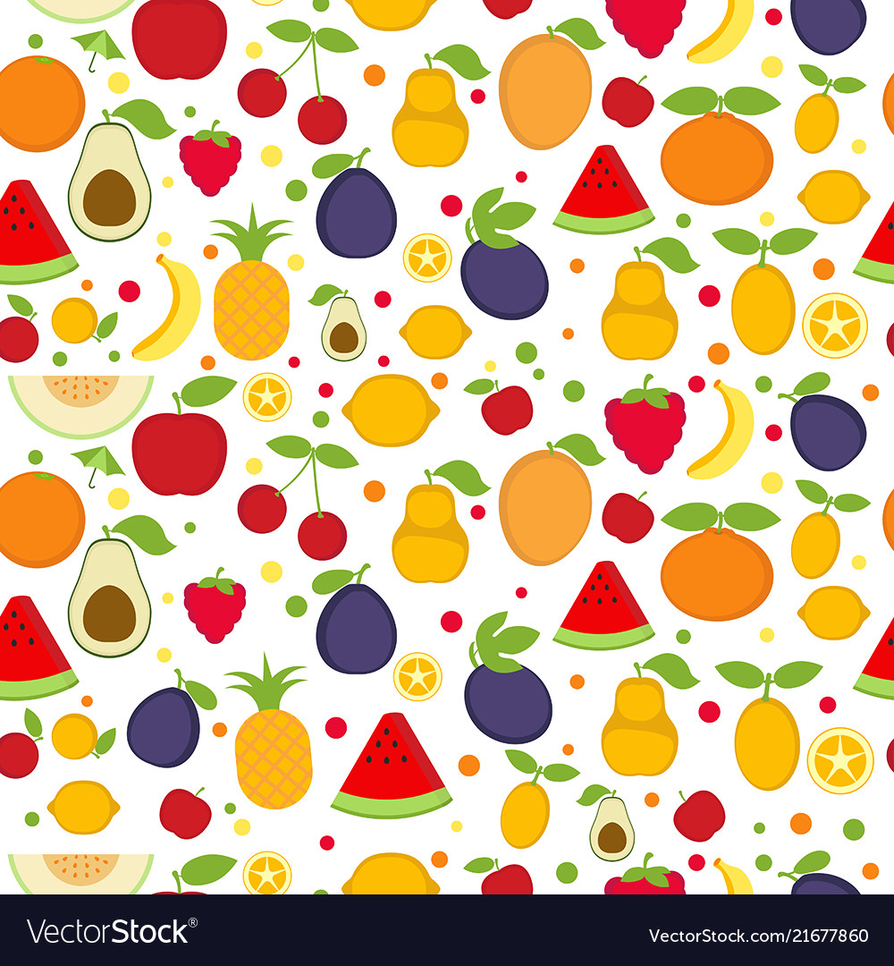 Seamless pattern with summer fruits seamless Vector Image