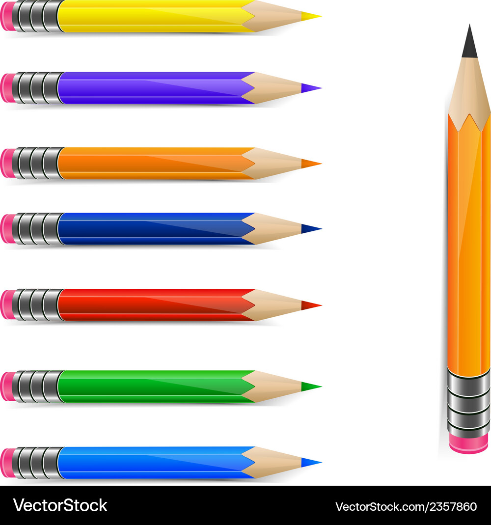 Set of pencils Royalty Free Vector Image - VectorStock