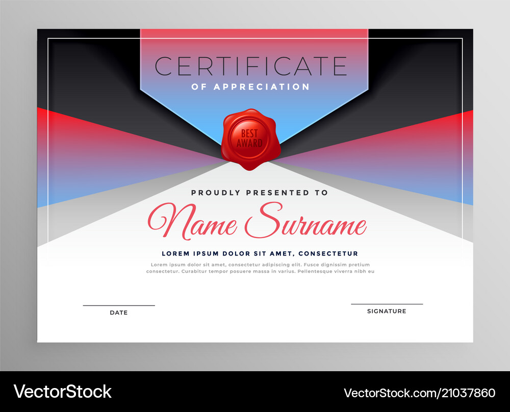 Stylish abstract business certificate design Vector Image