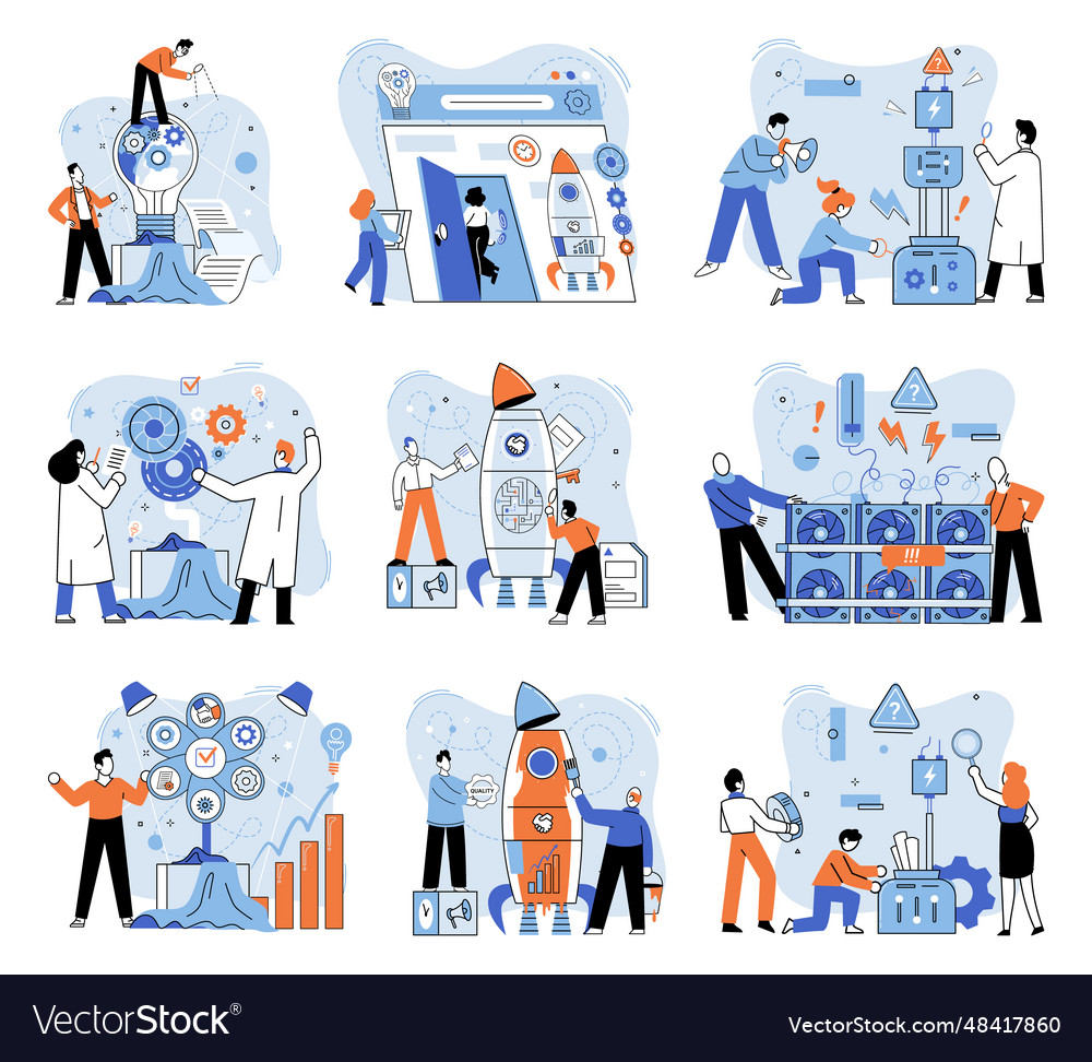 Team solving problems solutions to use Royalty Free Vector