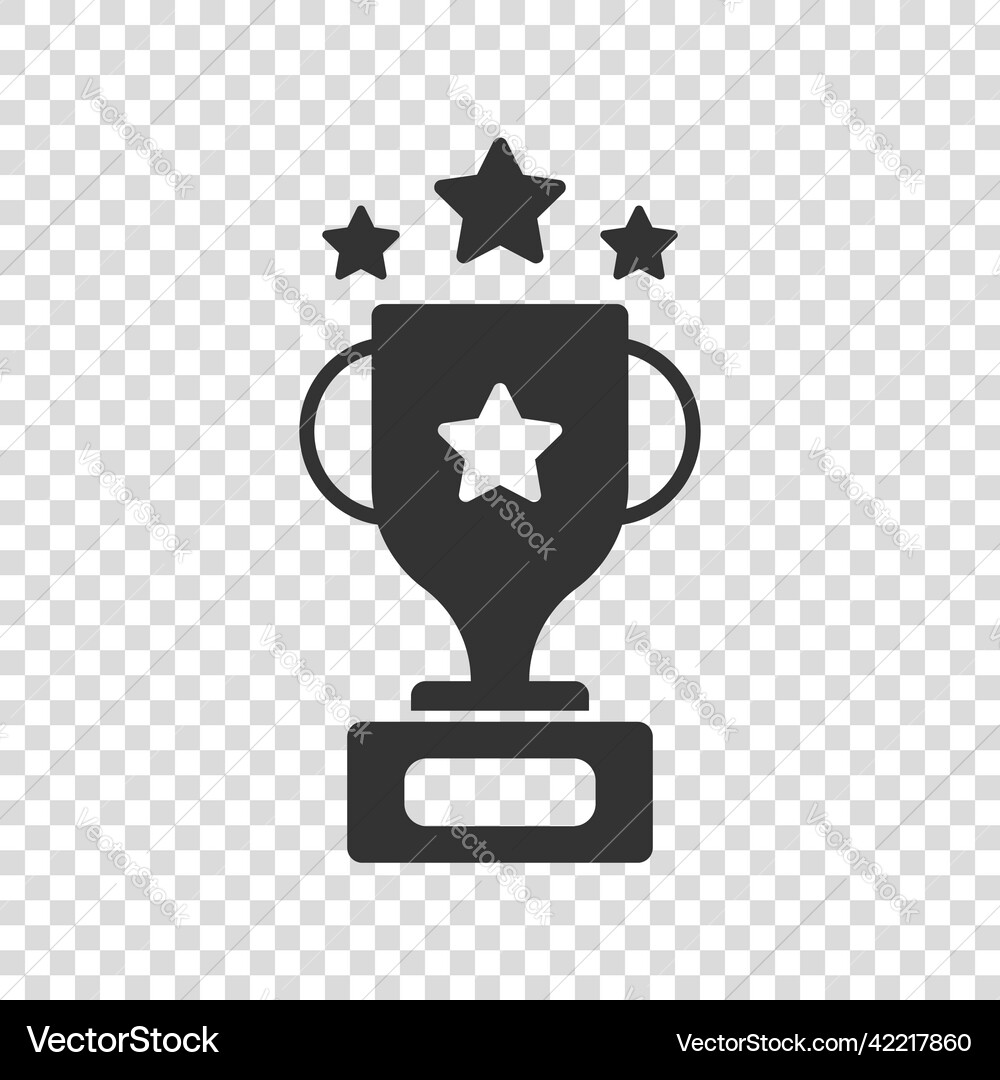 Trophy cup icon in flat style goblet prize Vector Image