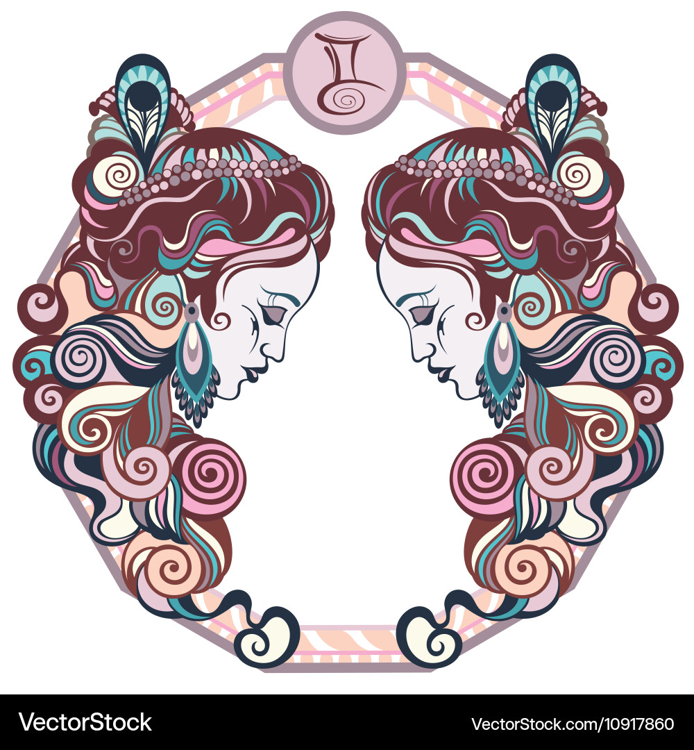 Zodiac signs Gemini Royalty Free Vector Image - VectorStock