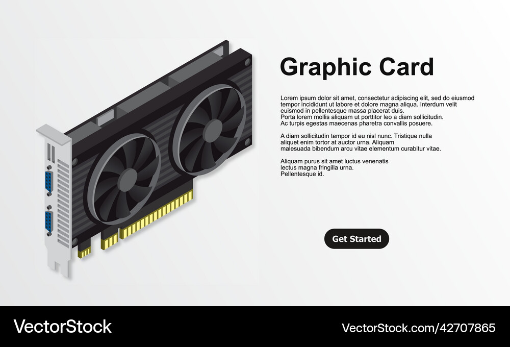 3d isometric video graphic card video graphics Vector Image