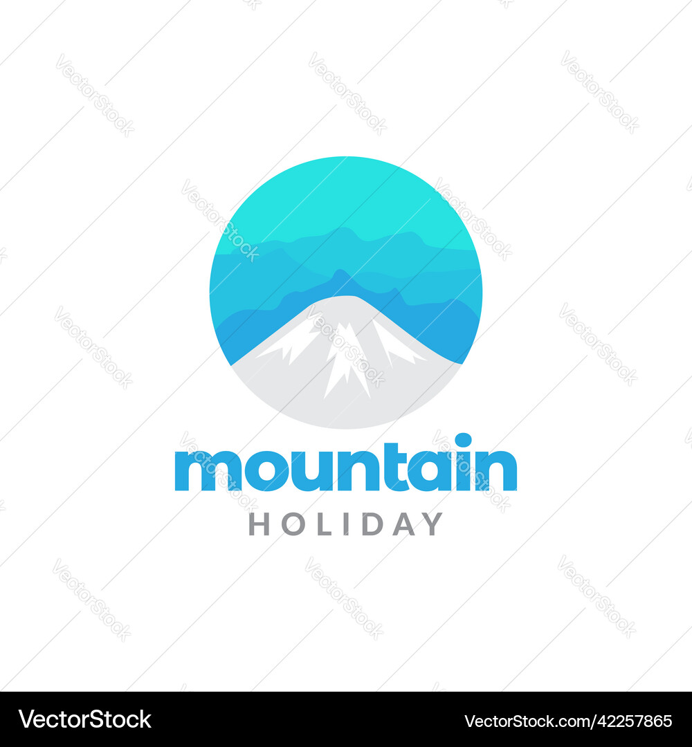 Abstract mountain with colorful sky logo design Vector Image