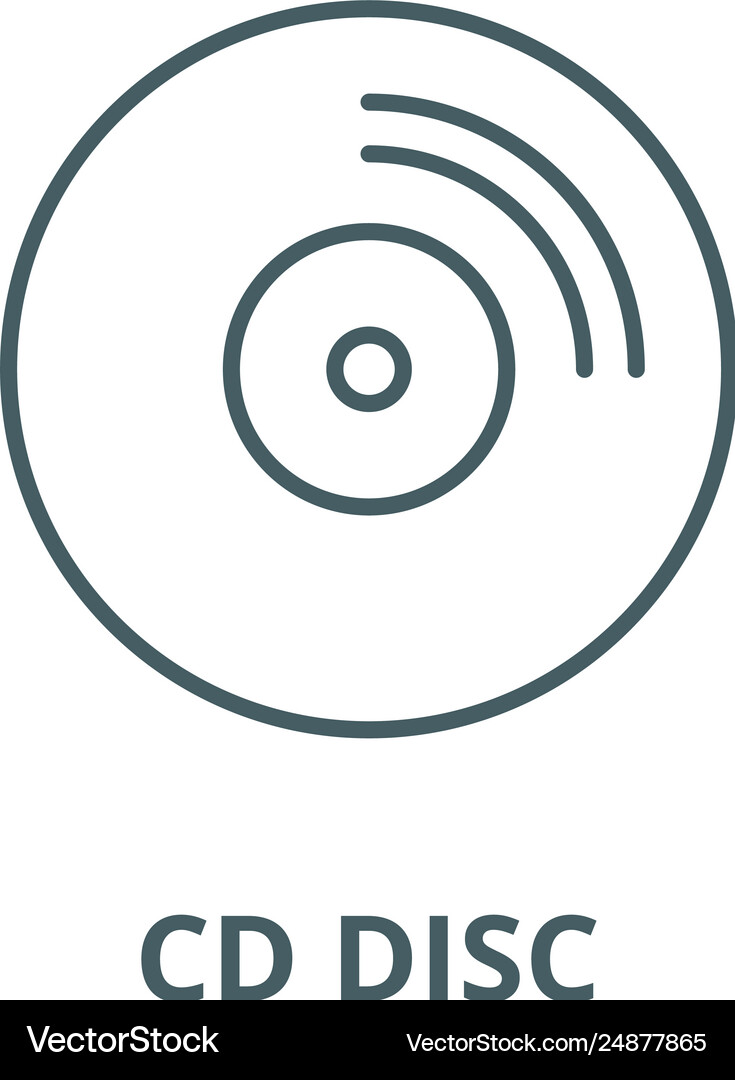 Cd disc line icon disc outline sign Royalty Free Vector