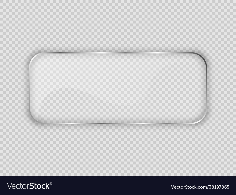 Glass plate in rounded rectangular frame Vector Image