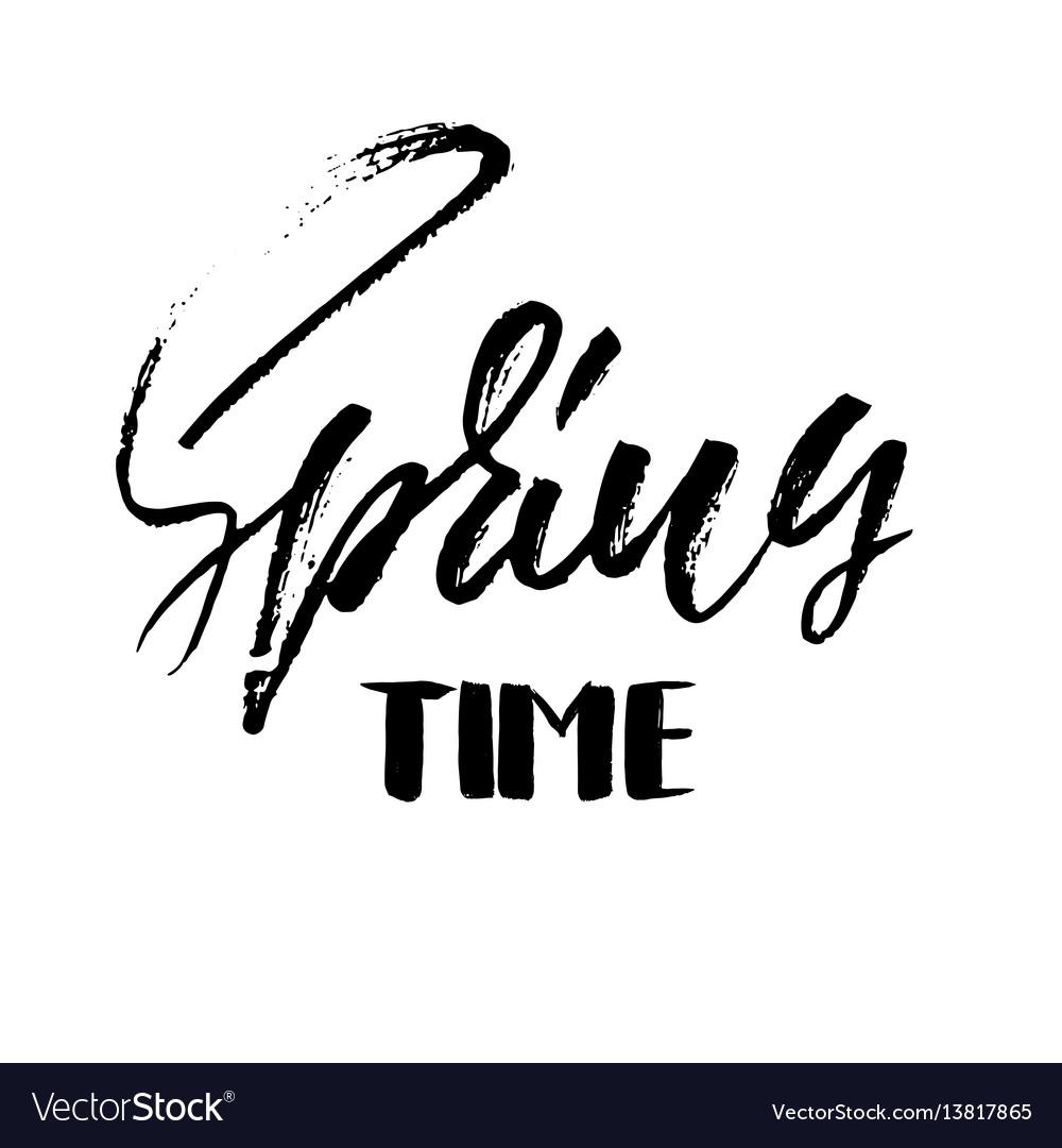 Handwritten spring design time hand drawn Vector Image