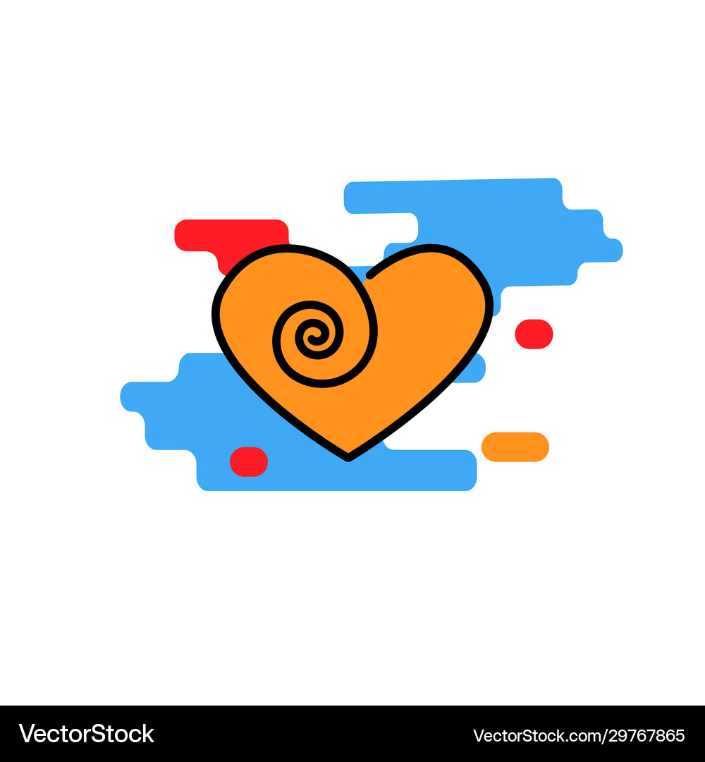 Heart icon with curl trendy modern concept Vector Image