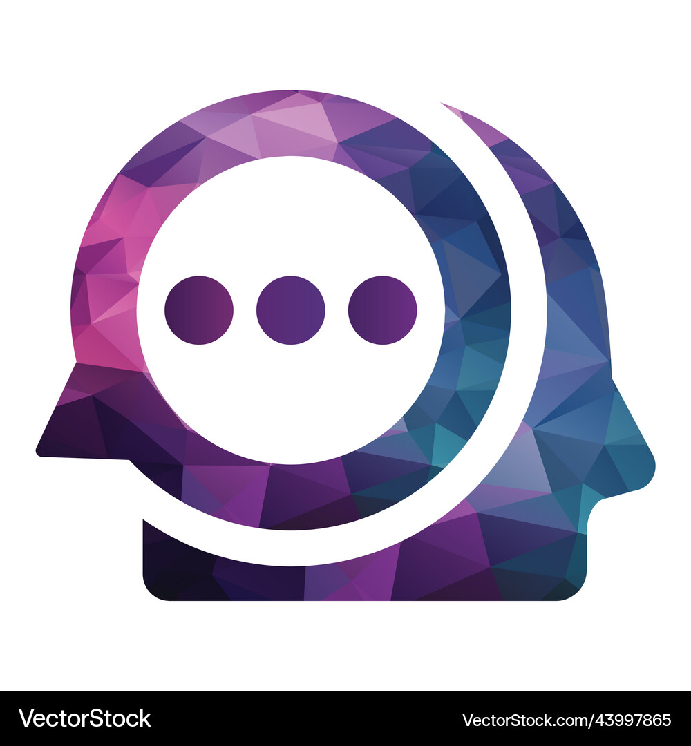 Human head with chat concept design Royalty Free Vector