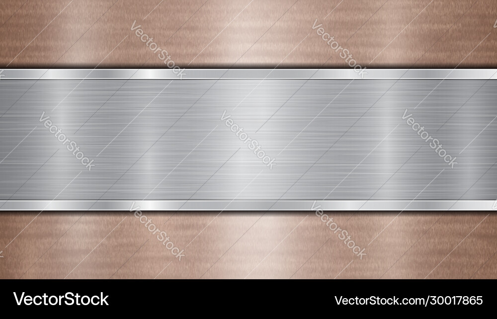 Metal background with polished plate Royalty Free Vector