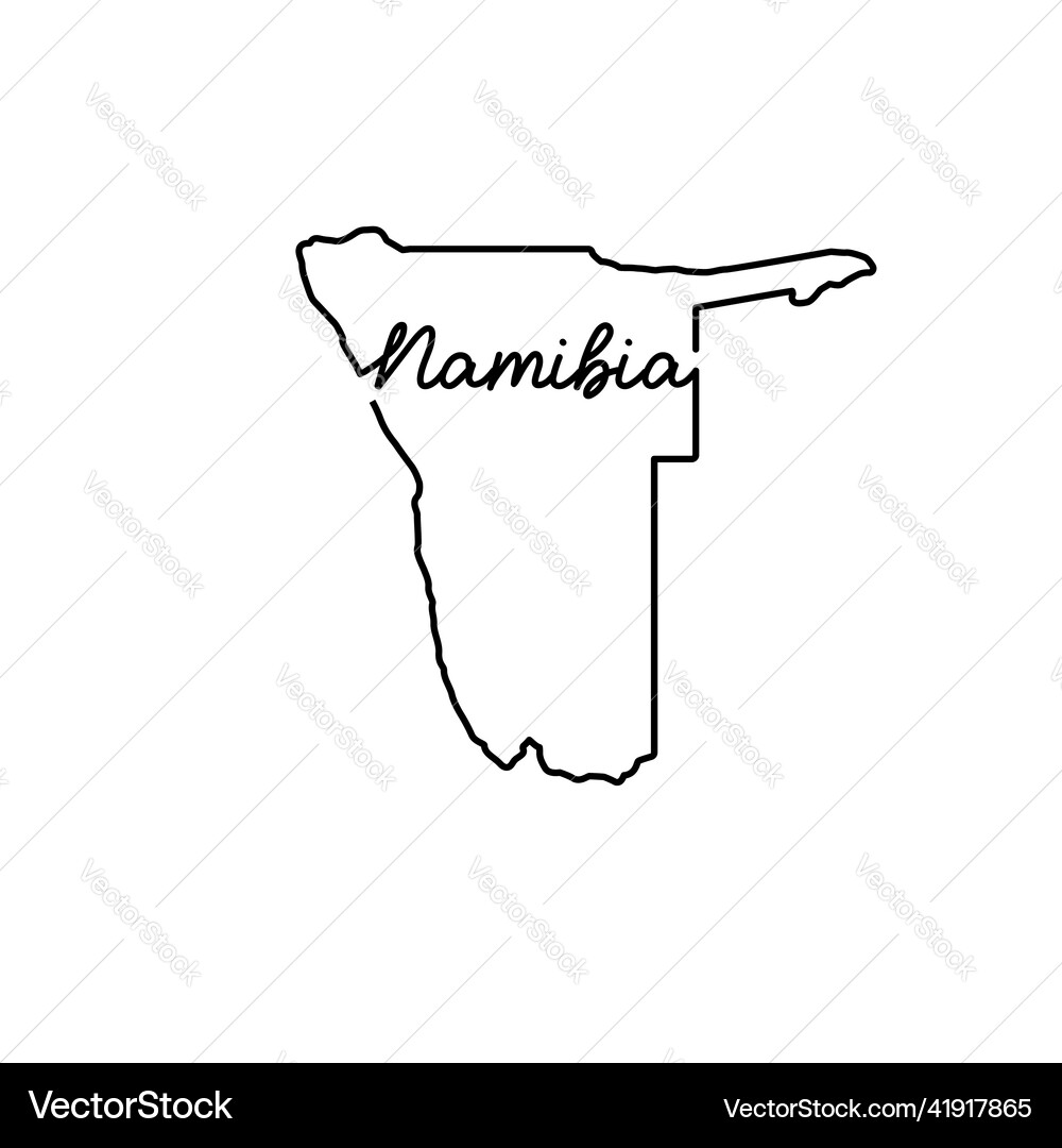 Namibia outline map with the handwritten country Vector Image