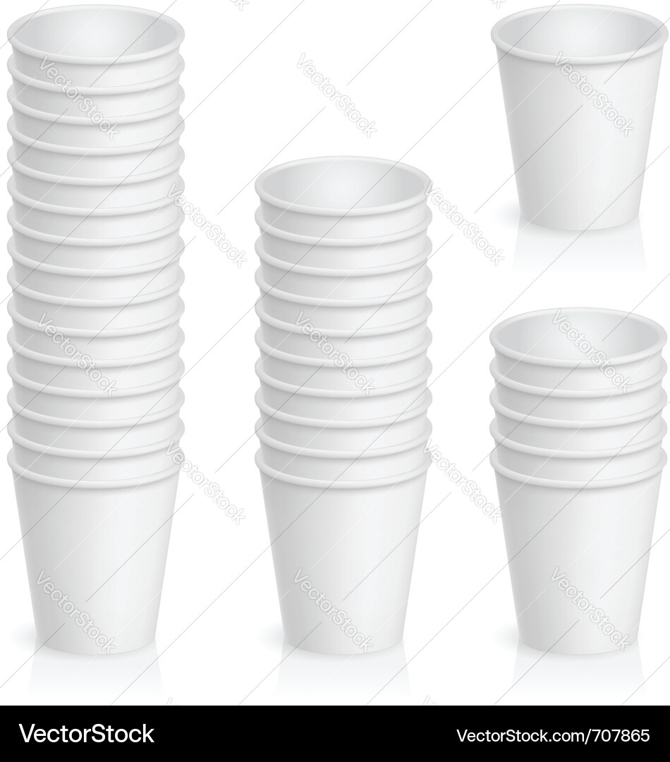 Paper cups Royalty Free Vector Image - VectorStock