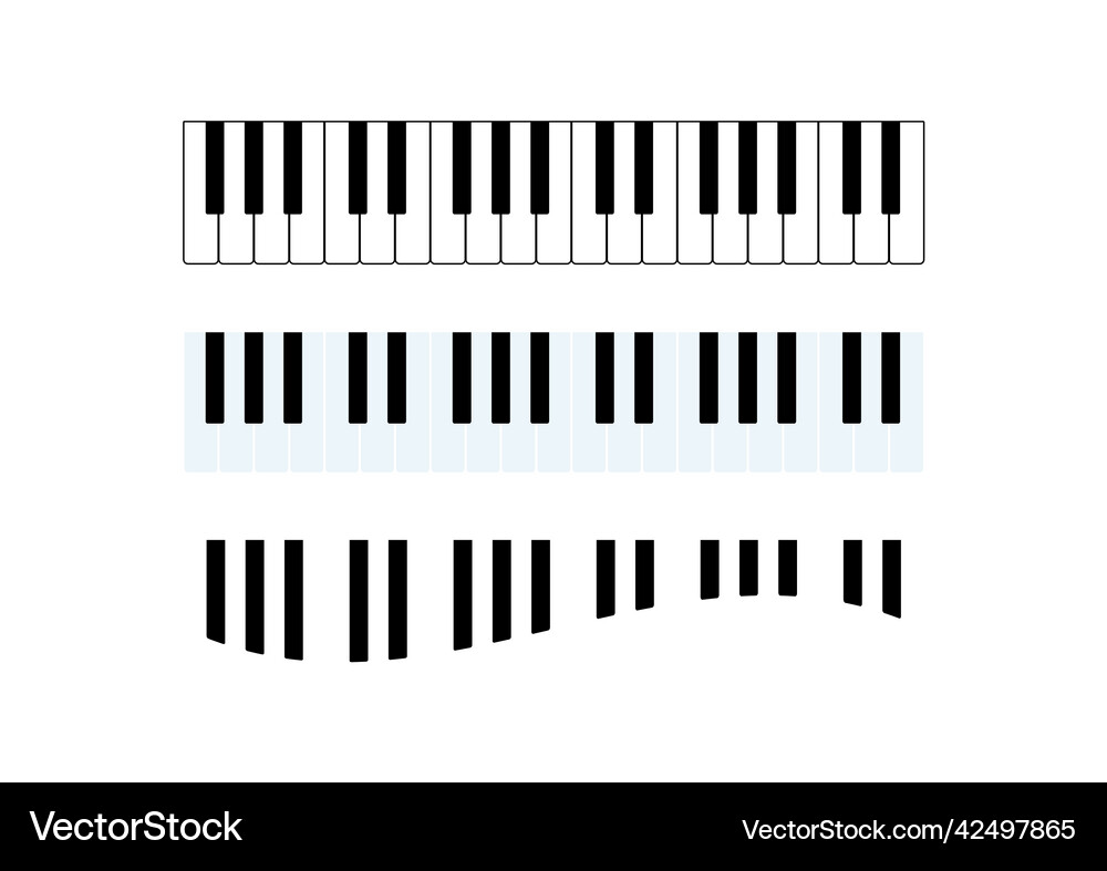 Piano keyboard music icon set Royalty Free Vector Image