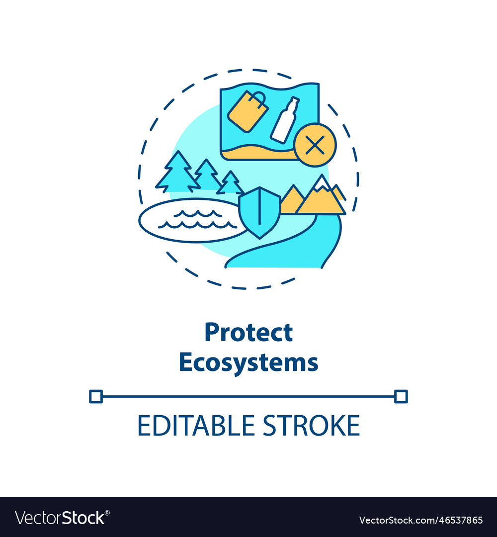 Protect ecosystems concept icon Royalty Free Vector Image