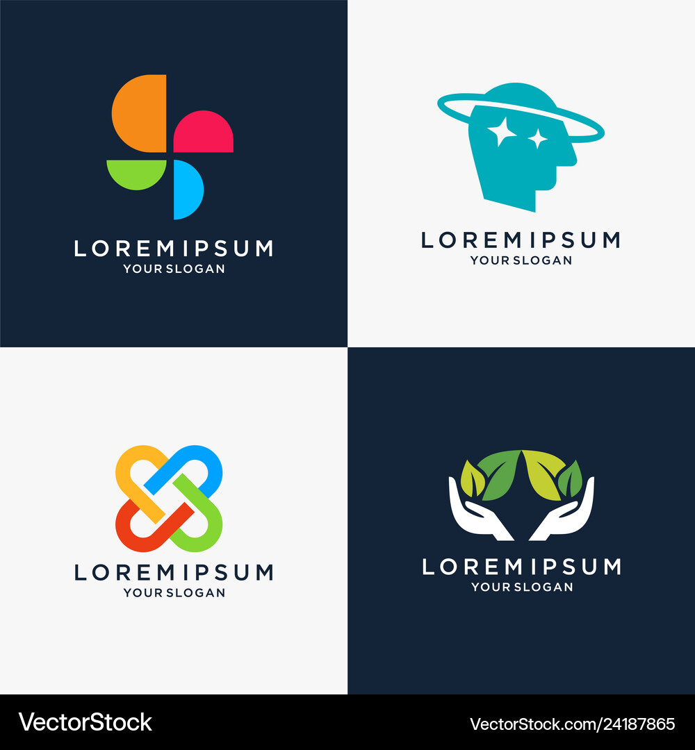 Set of modern logo design Royalty Free Vector Image