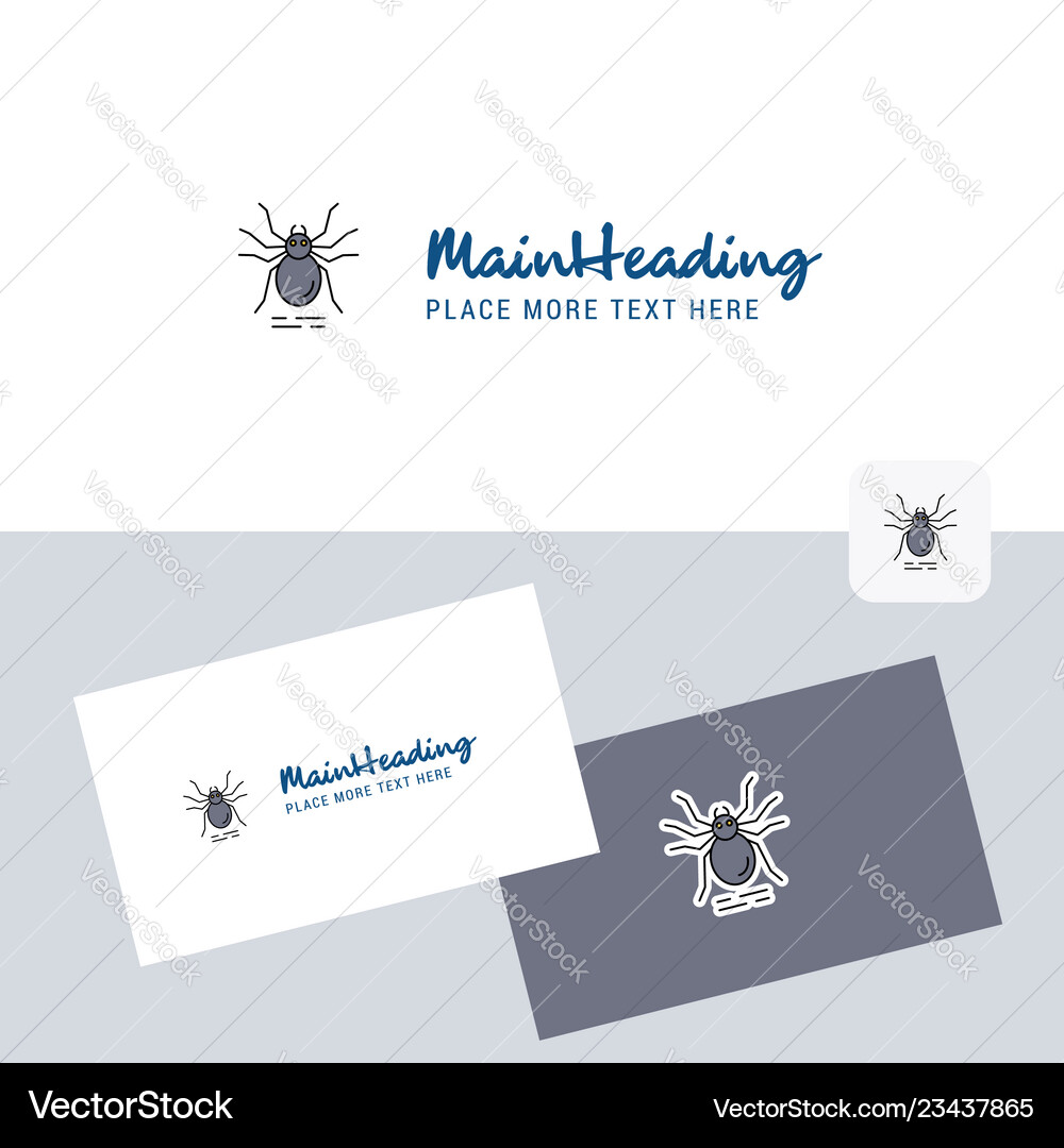 Spider logotype with business card template Vector Image