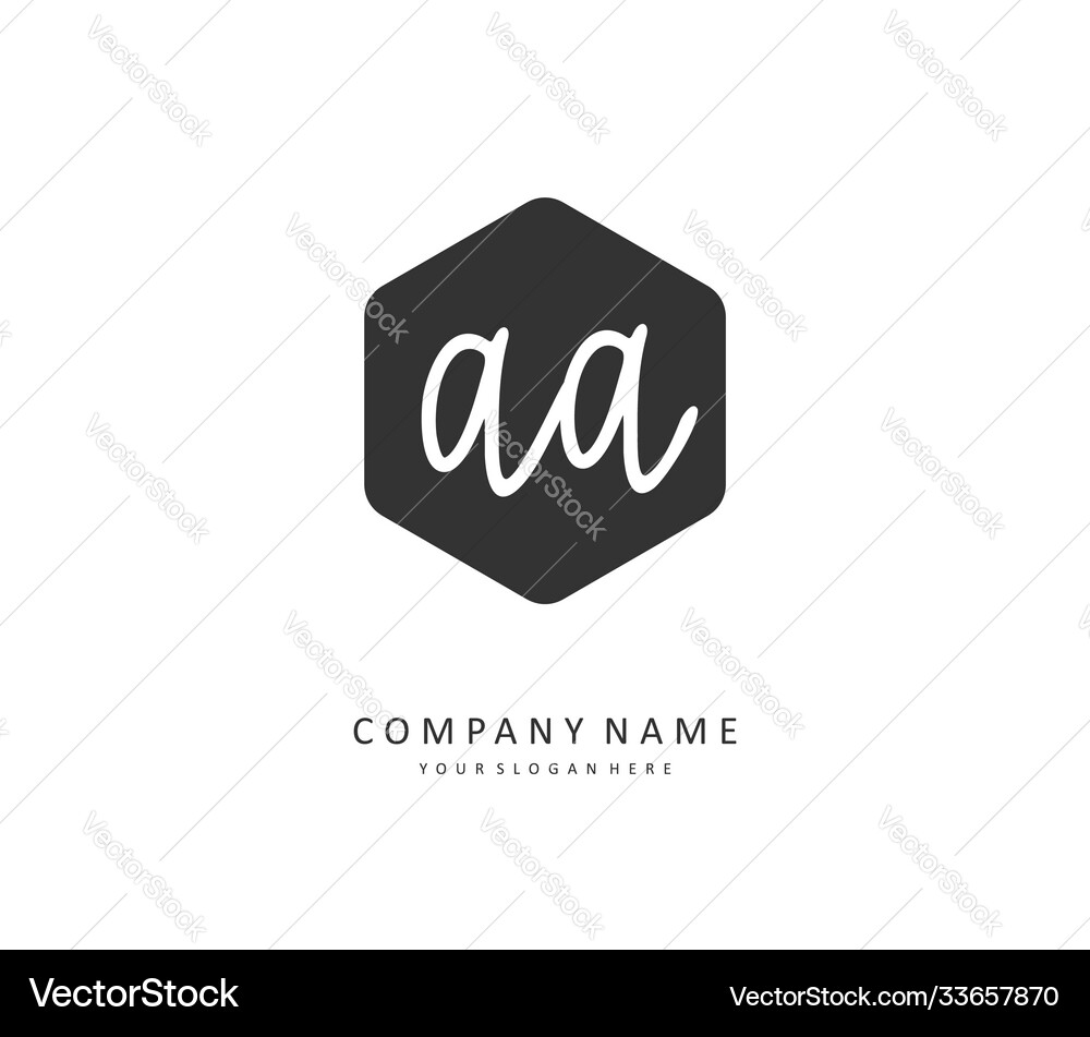 Aa initial letter handwriting and signature logo Vector Image
