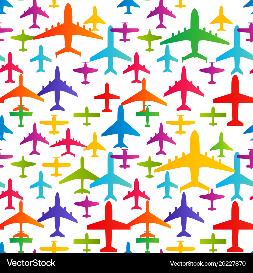 Airplane seamless background aircraft Royalty Free Vector