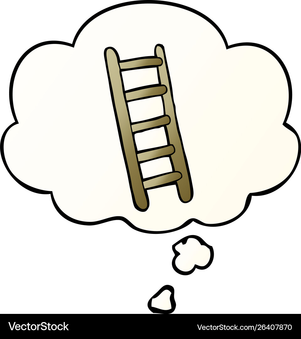 Cartoon ladder and thought bubble in smooth Vector Image