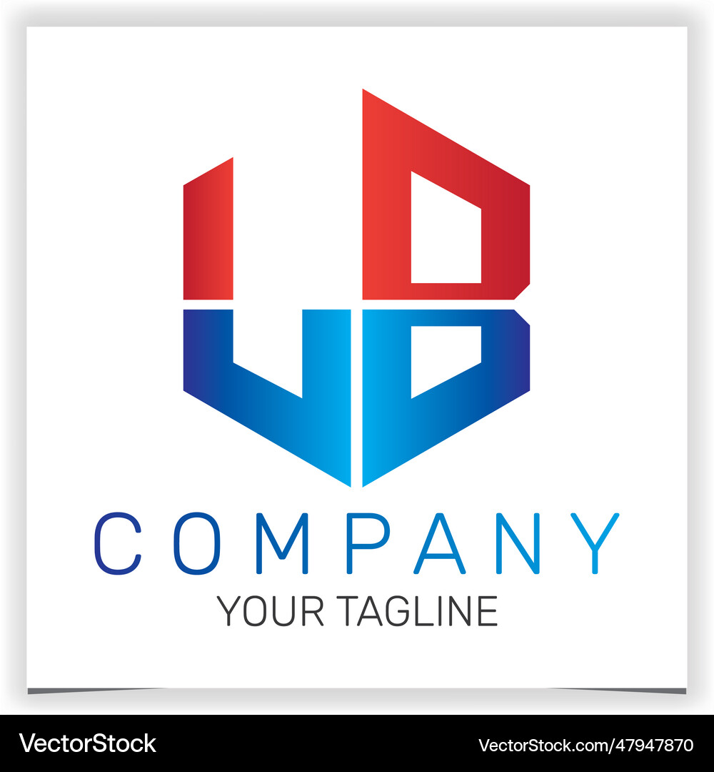 Letter lb initial hexagon logo icon premium Vector Image