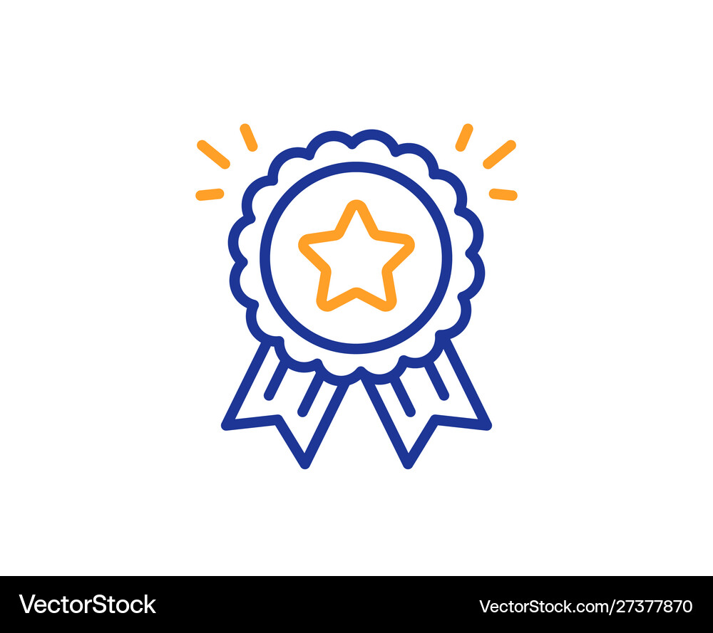 Loyalty award line icon bonus points discount Vector Image