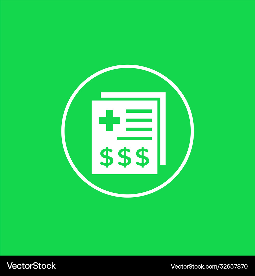 Medical bill icon in circle Royalty Free Vector Image