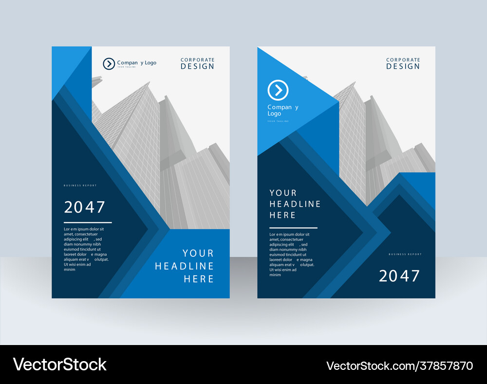 Modern blue cover design template graphic Vector Image