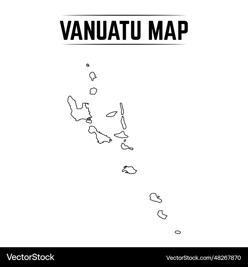 Outline simple map of vanuatu Royalty Free Vector Image