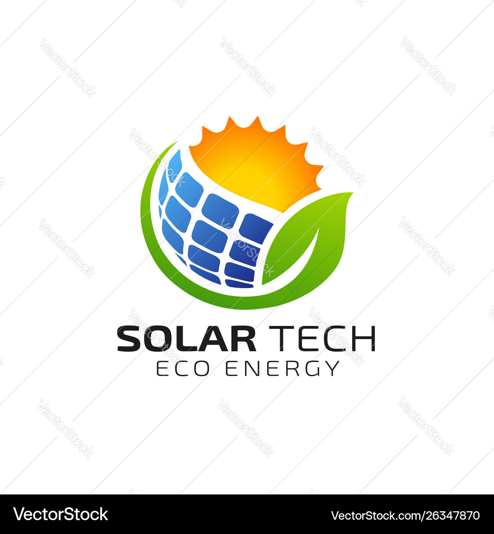 Sun solar energy logo design template eco Vector Image